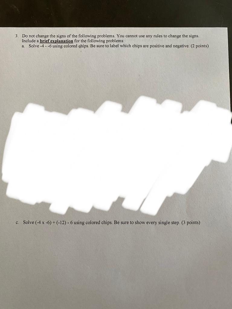Solved 3. Do not change the signs of the following problems. | Chegg.com