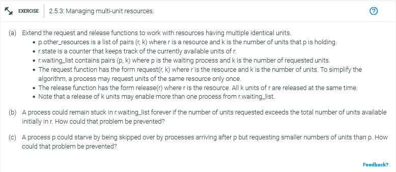 Solved EXERCISE 2.5.1: Request and release functions in | Chegg.com