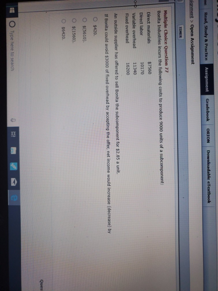 Solved Read, Study & Practice Assignment Gradebook ORION | Chegg.com
