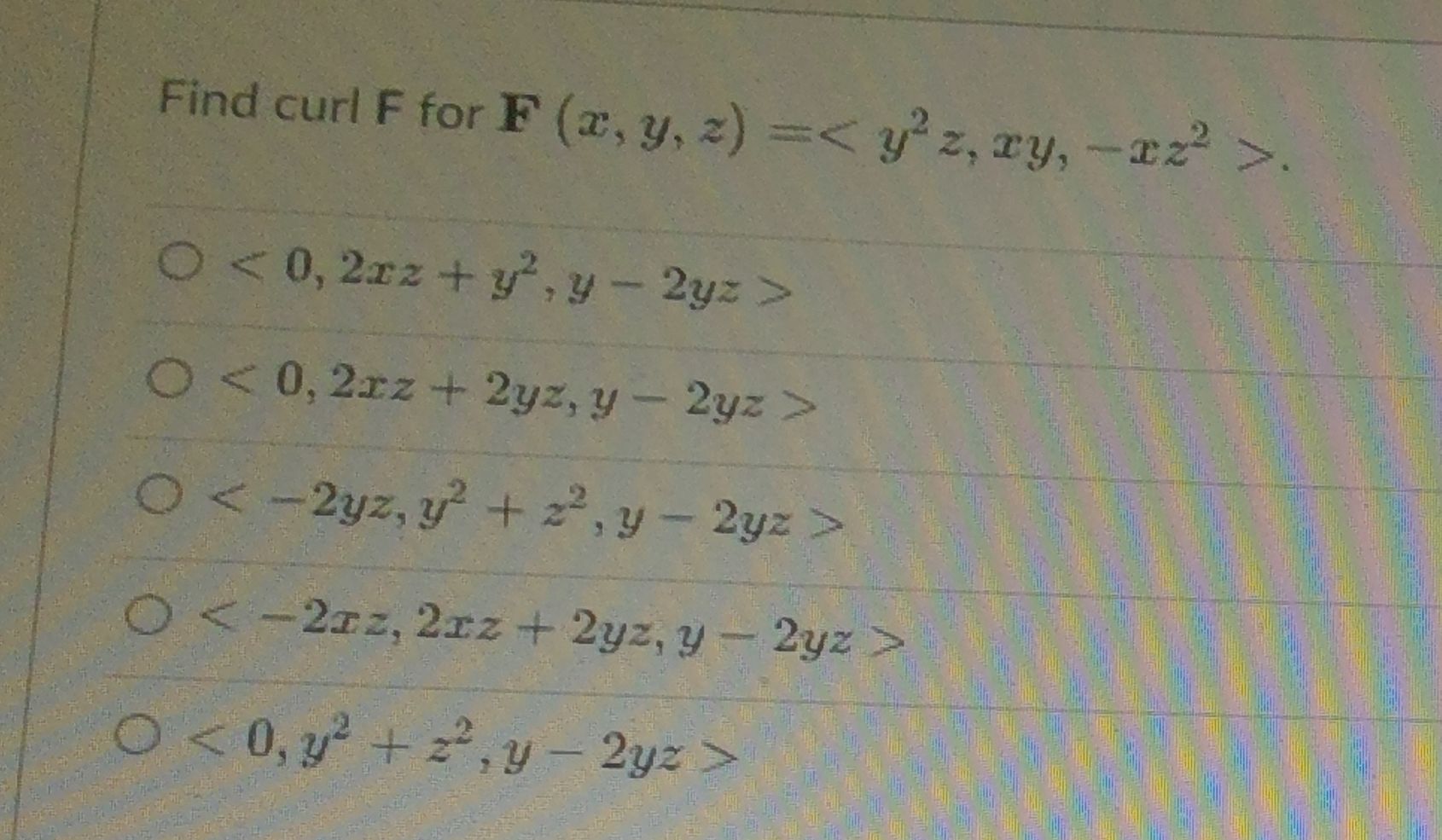Solved Find curl F ﻿for | Chegg.com
