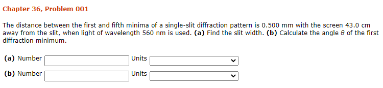 Solved The distance between the first and fifth minima of a | Chegg.com