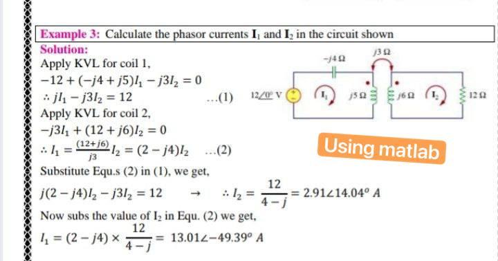 Solved ...(1) 12/0 V 1202 Example 3: Calculate the phasor | Chegg.com