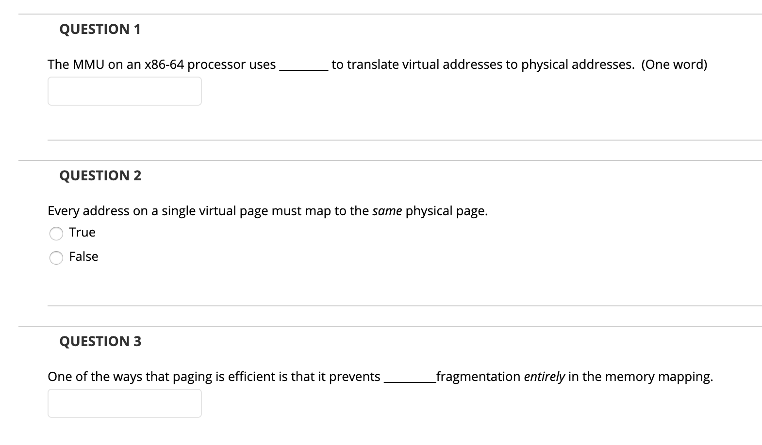Solved QUESTION 1 The MMU on an x86-64 processor uses to | Chegg.com