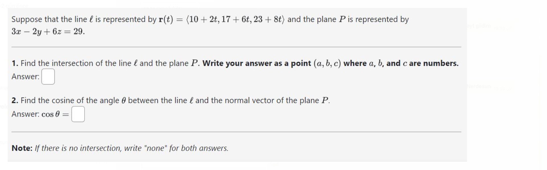 Solved Suppose that the line ℓ is represented by | Chegg.com