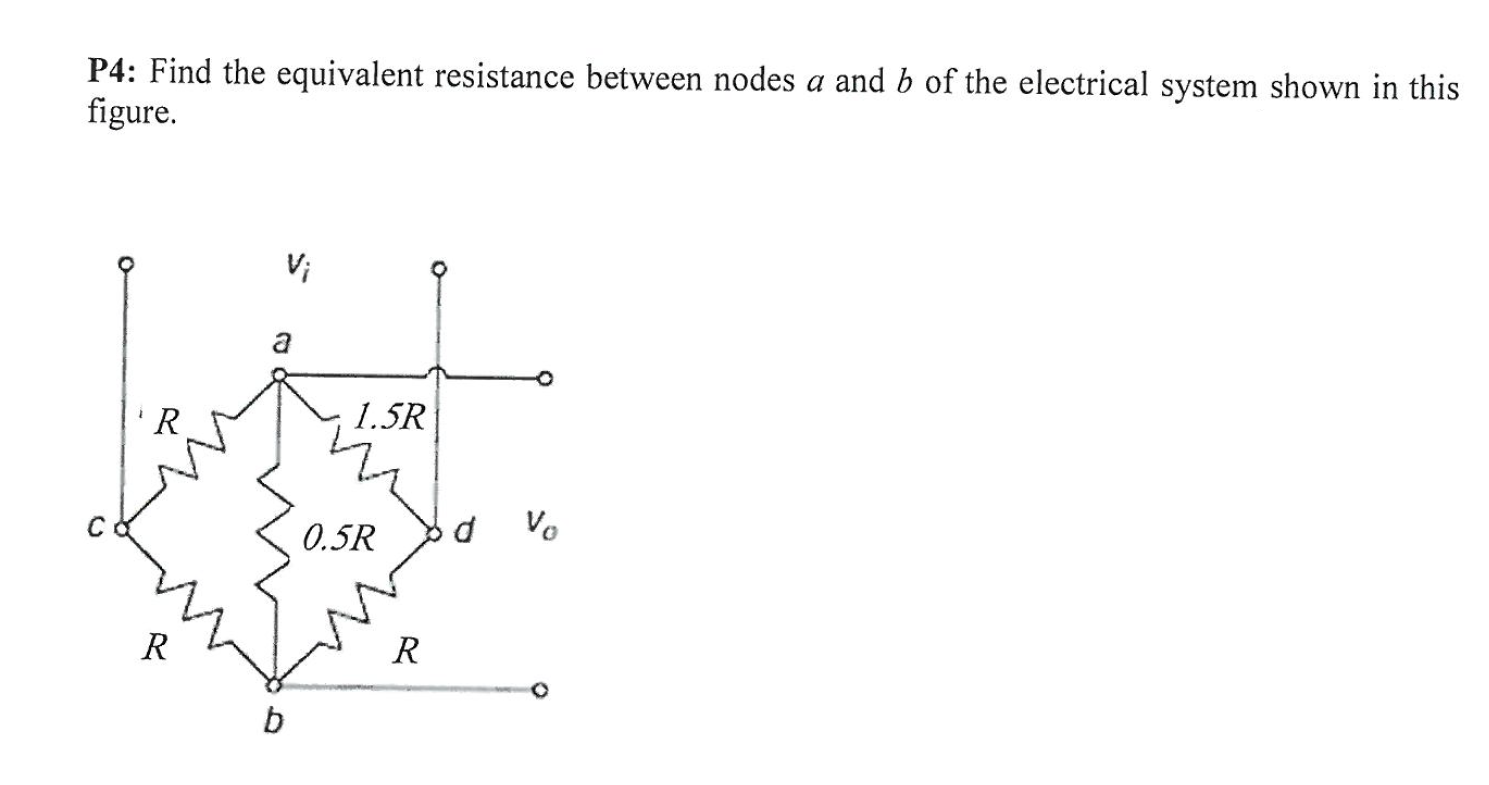 Solved P4: Find the equivalent resistance between nodes a | Chegg.com
