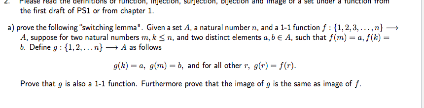 Solved lon, ction, a set under a function from -> = = ction, | Chegg.com