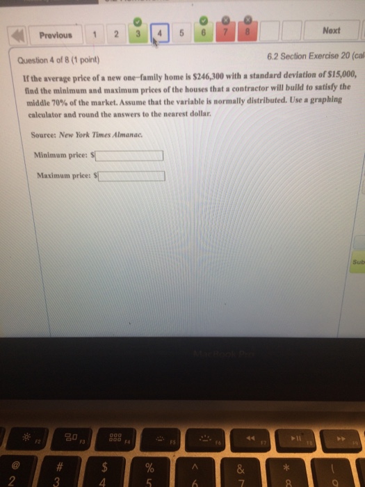 Solved Previous 2 3 45 6 7 8 Question 1 of 8 (1 point) View | Chegg.com