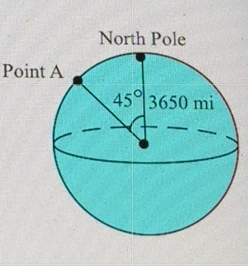 [Solved]: The arc from Point A to the North Pole of a planet