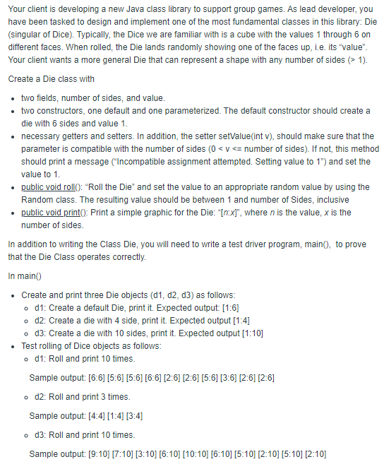 Solved Your client is developing a new Java class library to | Chegg.com