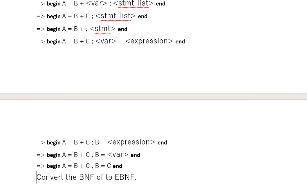 Solved 4) Grammar → begin end