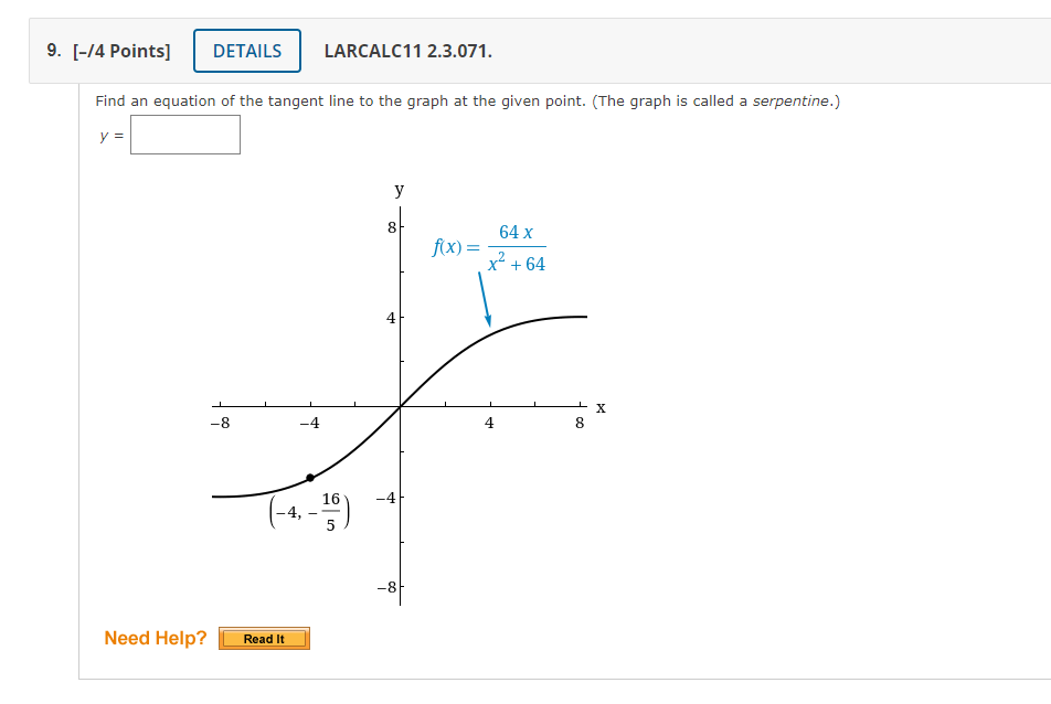 Solved Find an equation of the tangent line to the graph at | Chegg.com
