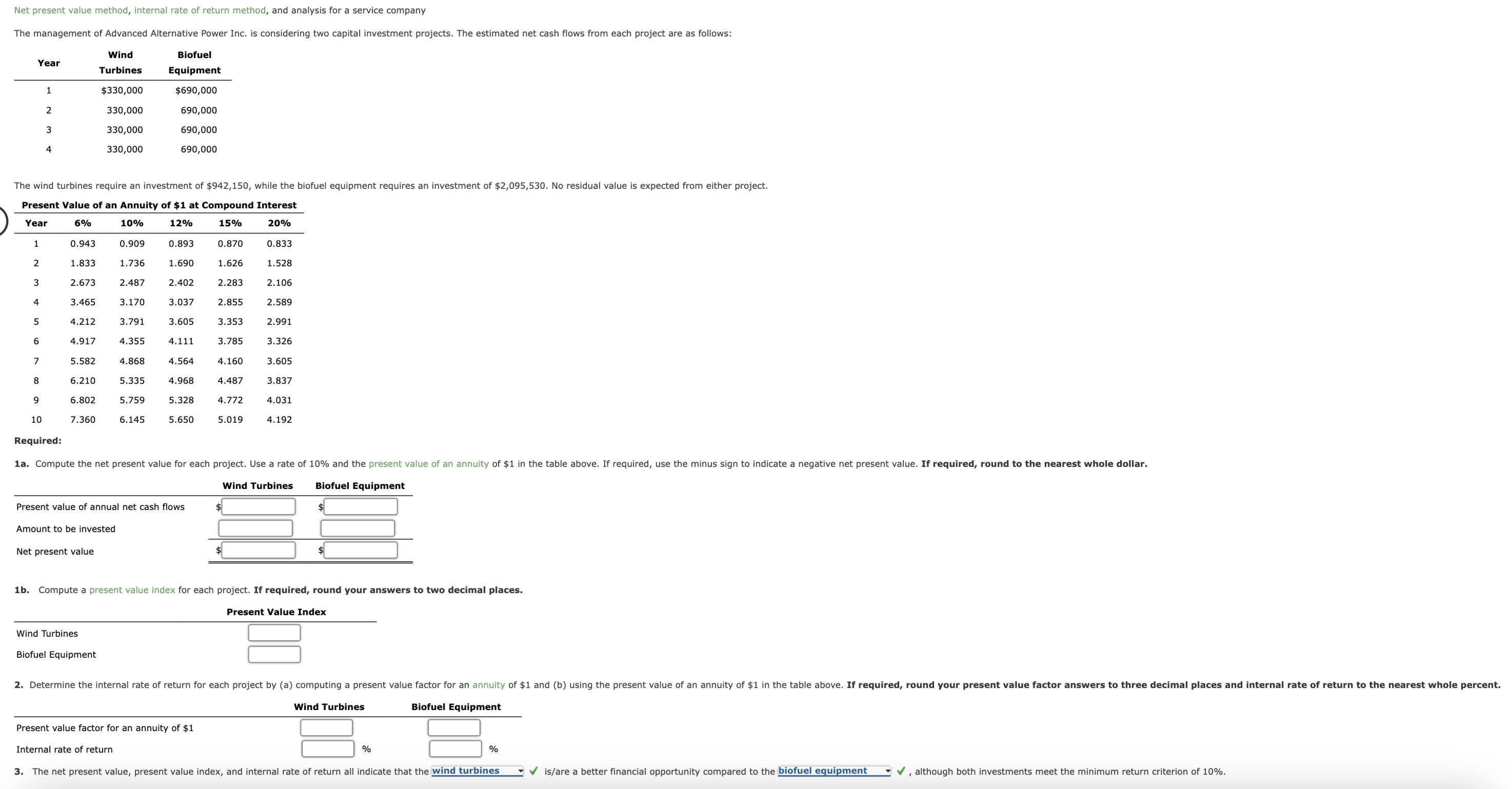 Solved Net present value method, internal rate of return | Chegg.com
