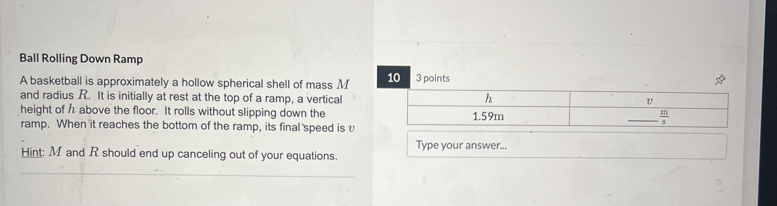 Solved Solution:Conservation of Energy with (initial = ﻿top | Chegg.com