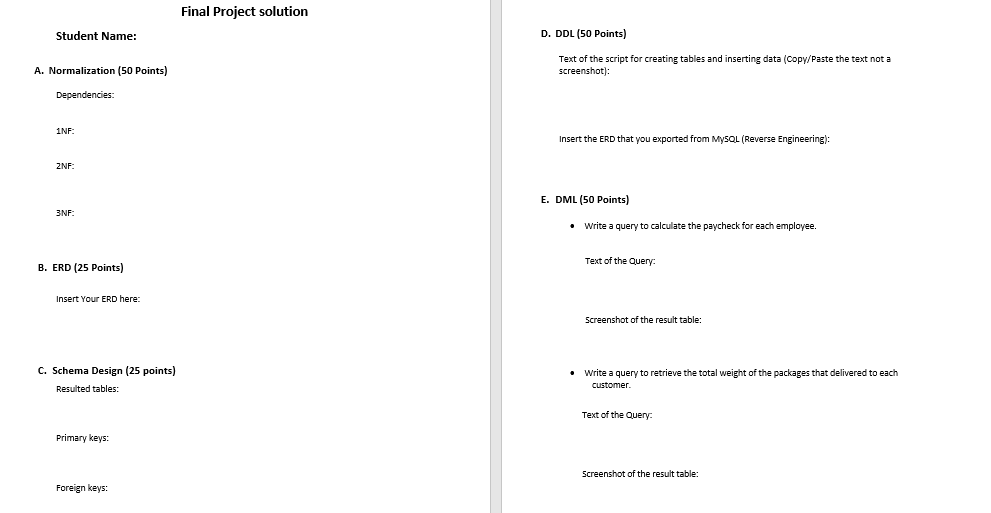 Solved Hello Chegg's Team, I have my final project for | Chegg.com