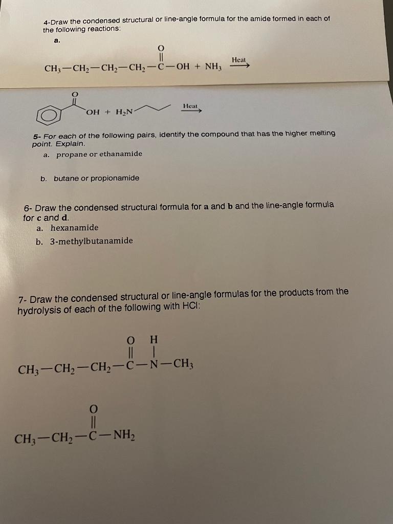 Solved 4-Draw the condensed structural or line-angle formula | Chegg.com
