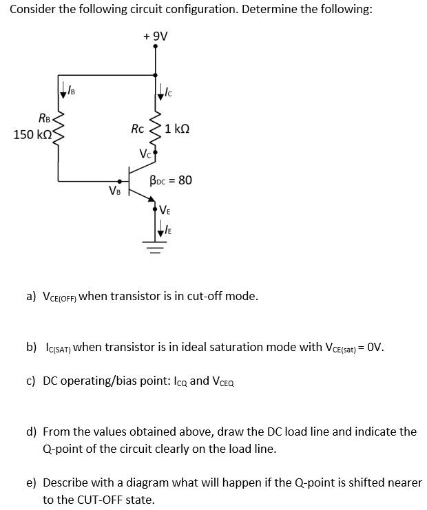 Solved Consider the following circuit configuration. | Chegg.com