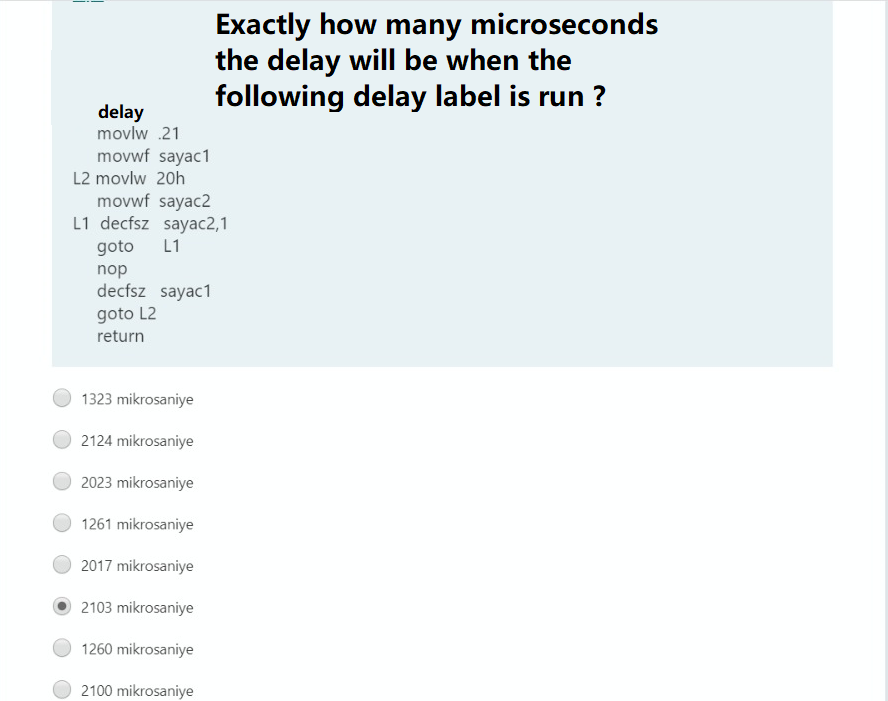 Solved Exactly how many microseconds the delay will be when | Chegg.com