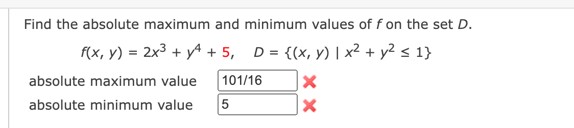 Solved Find the absolute maximum and minimum values of f on | Chegg.com