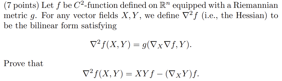 Solved ( 7 ﻿points) ﻿Let f be C2-function defined on Rn | Chegg.com