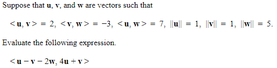 Solved Suppose that u, v, and w are vectors such that = 2, | Chegg.com