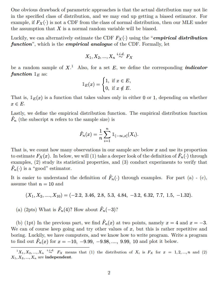 The cumulative distribution function (CDF) describes | Chegg.com