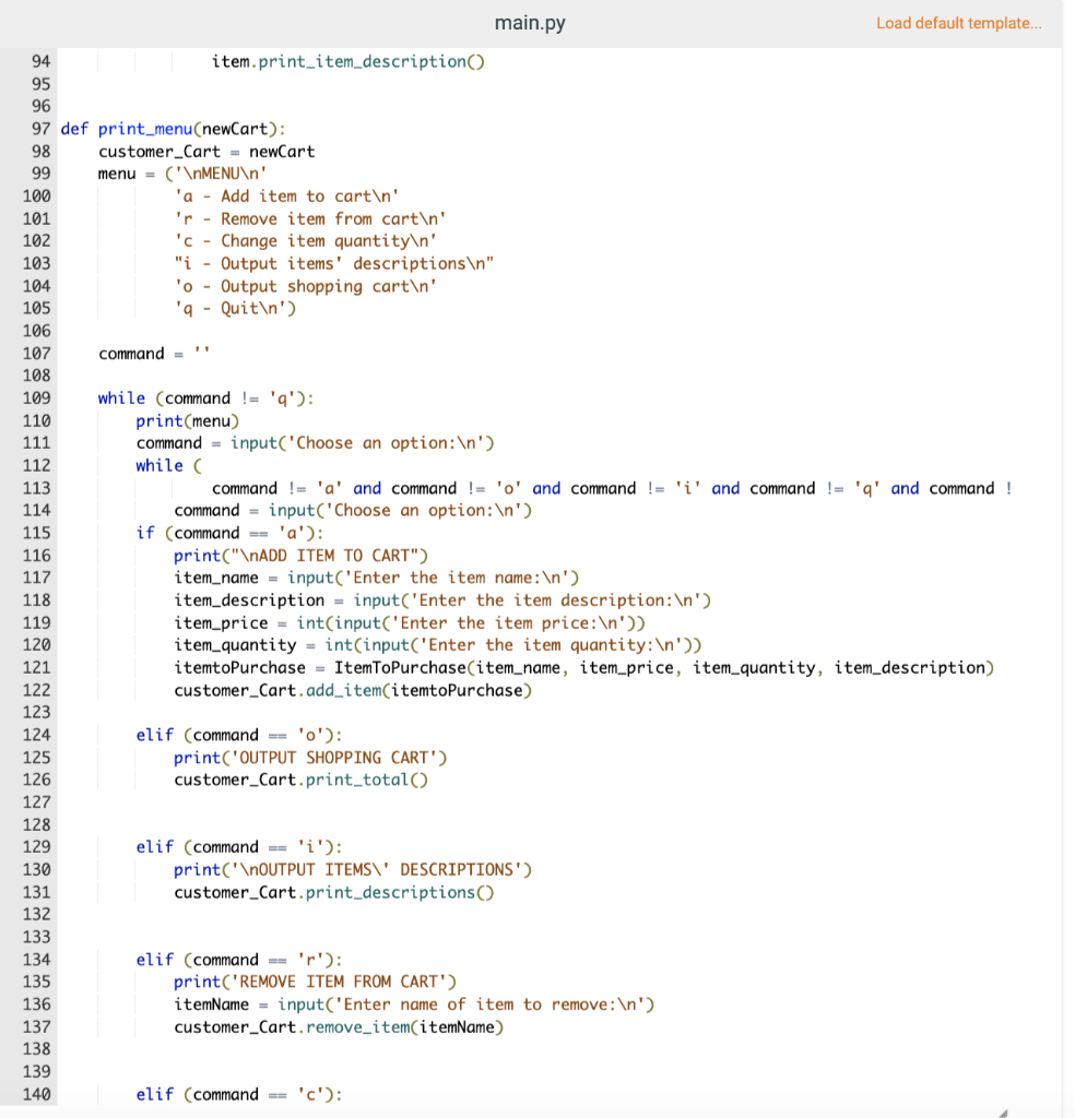 Solved This program extends the earlier "Online shopping | Chegg.com