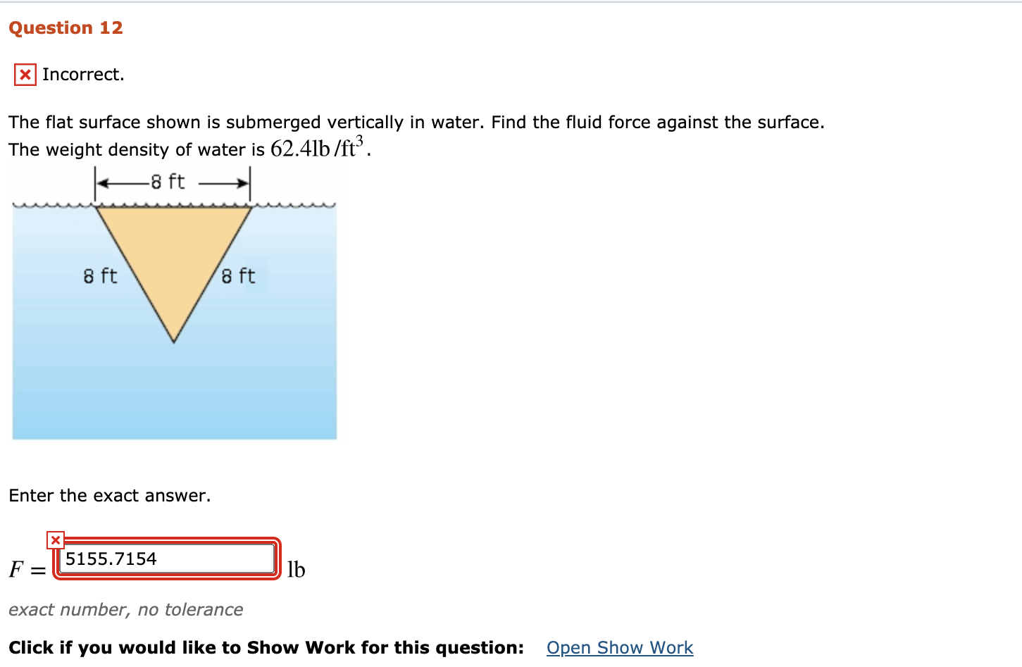 Solved 12. The flat surface shown is submerged vertically | Chegg.com