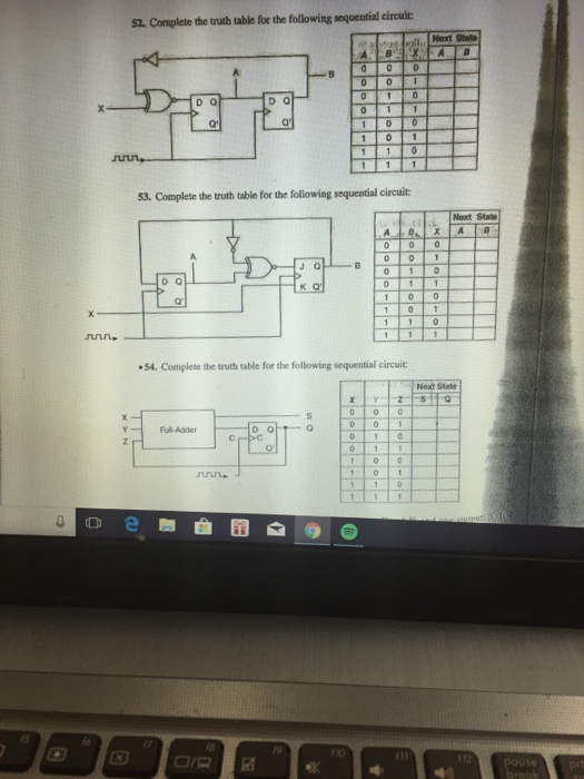 Solved S2 Complete The Truth Table For The Following