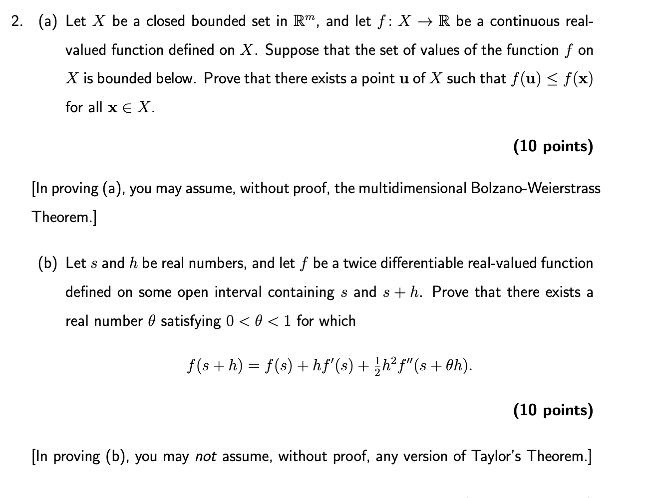 Solved (a) Let X be a closed bounded set in Rm, and let | Chegg.com
