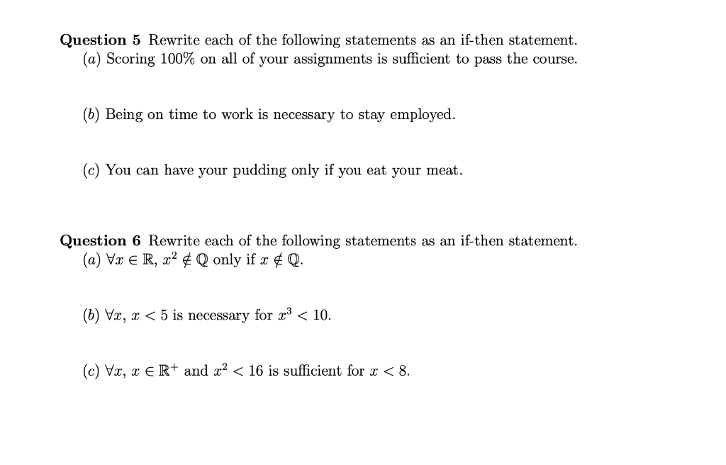 Solved Question 5 Rewrite each of the following statements | Chegg.com