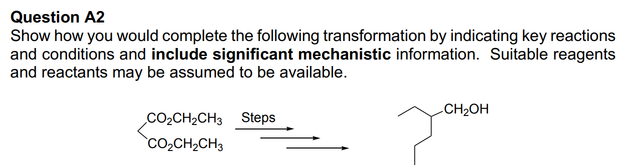 Solved Question A2 Show how you would complete the following | Chegg.com
