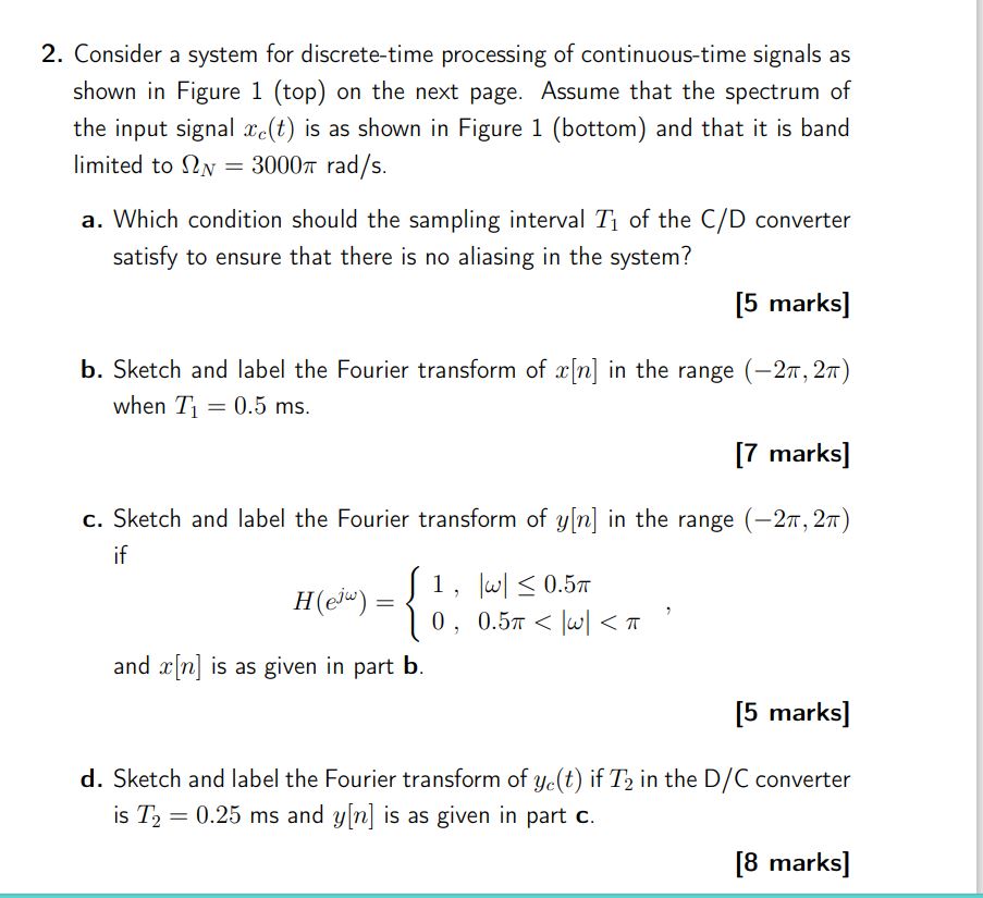 Solved Consider A System For Discrete Time Processing Of