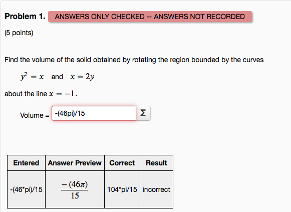 Solved Problem 1. ANSWERS ONLY CHECKED -- ANSWERS NOT | Chegg.com