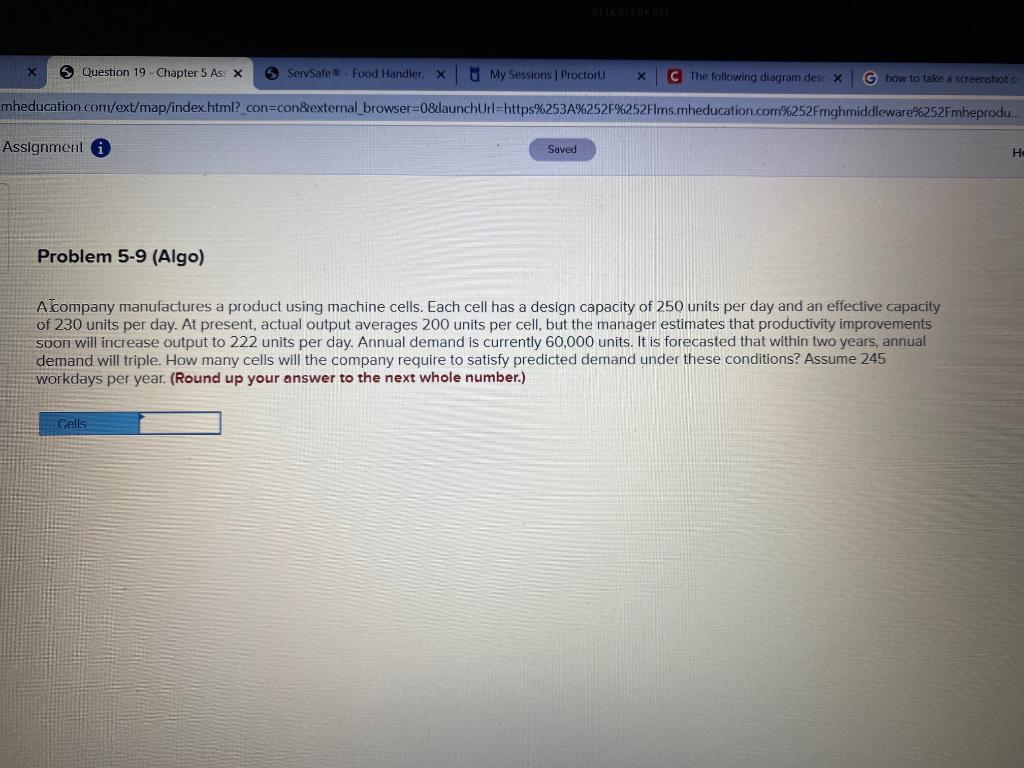 Solved A company manufactures a product using machine cells. | Chegg.com