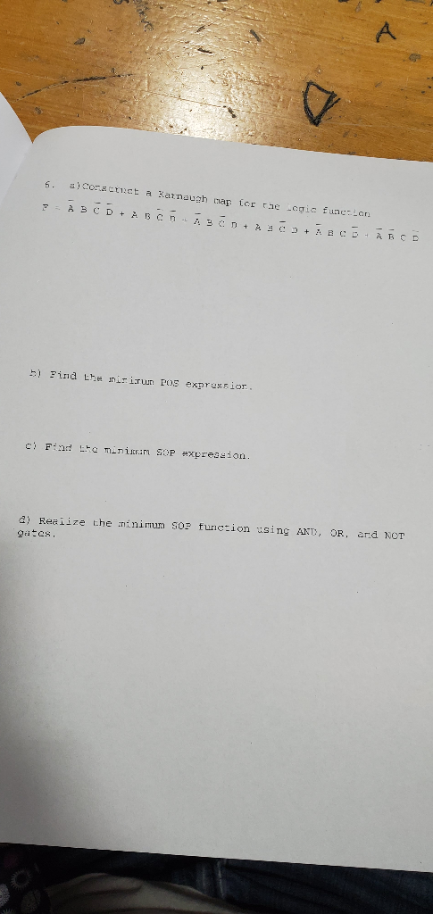 Solved A Construct A Karnaugh Map For The Logic Function 4845