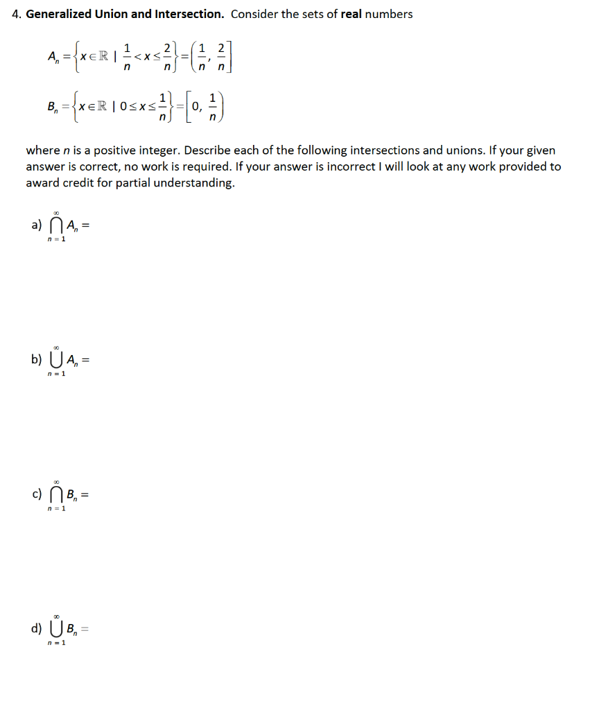 Solved 4. Generalized Union and Intersection. Consider the | Chegg.com