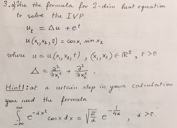 Solving non-homogenous 2D heat equation. I included a | Chegg.com