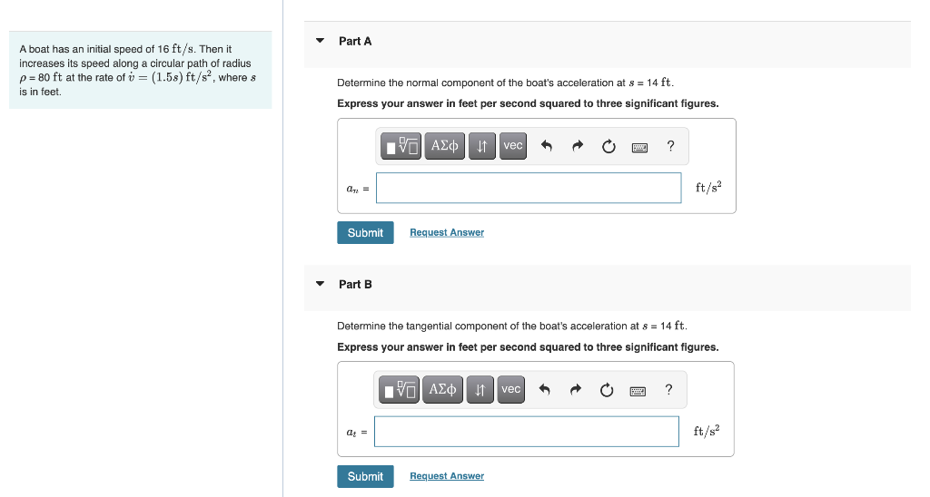 Solved A boat has an initial speed of 16 ft/s. Then it | Chegg.com