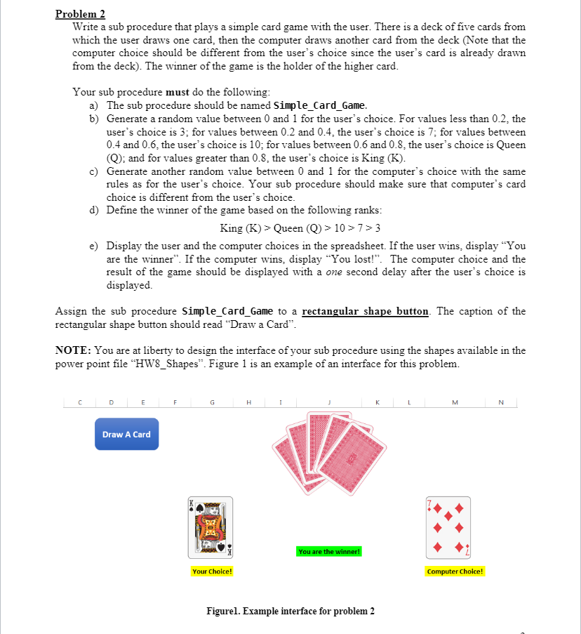 Solved Problem 2 Write a sub procedure that plays a simple | Chegg.com