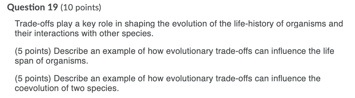 Solved Question 19 (10 points) Trade-offs play a key role in | Chegg.com