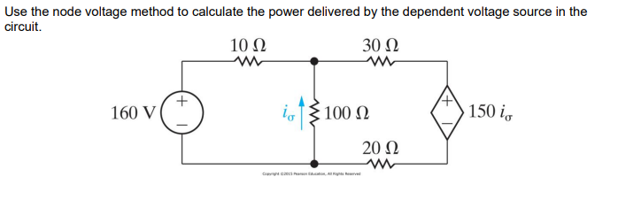Solved Use the node voltage method to calculate the power | Chegg.com