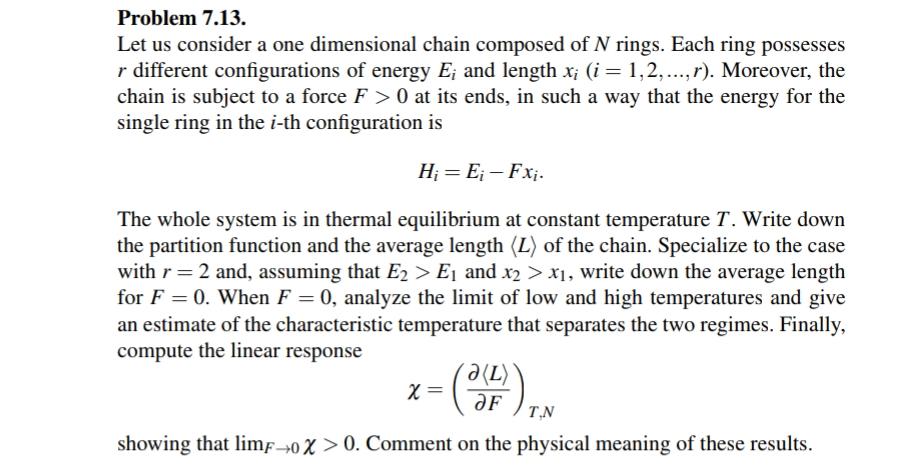 Solved Problem 7.13. Let us consider a one dimensional chain | Chegg.com