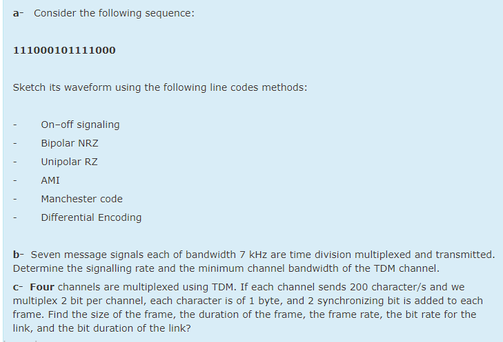 Solved a- Consider the following sequence: 111000101111000 | Chegg.com