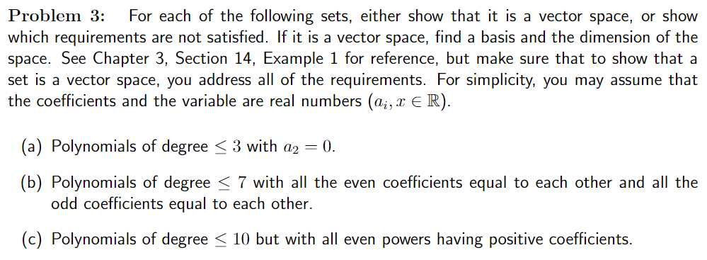 Solved Problem 3: For each of the following sets, either | Chegg.com