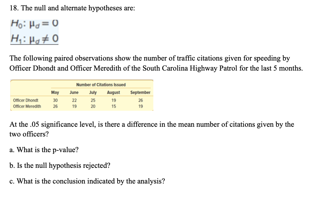 Solved The null and alternate hypotheses | Chegg.com