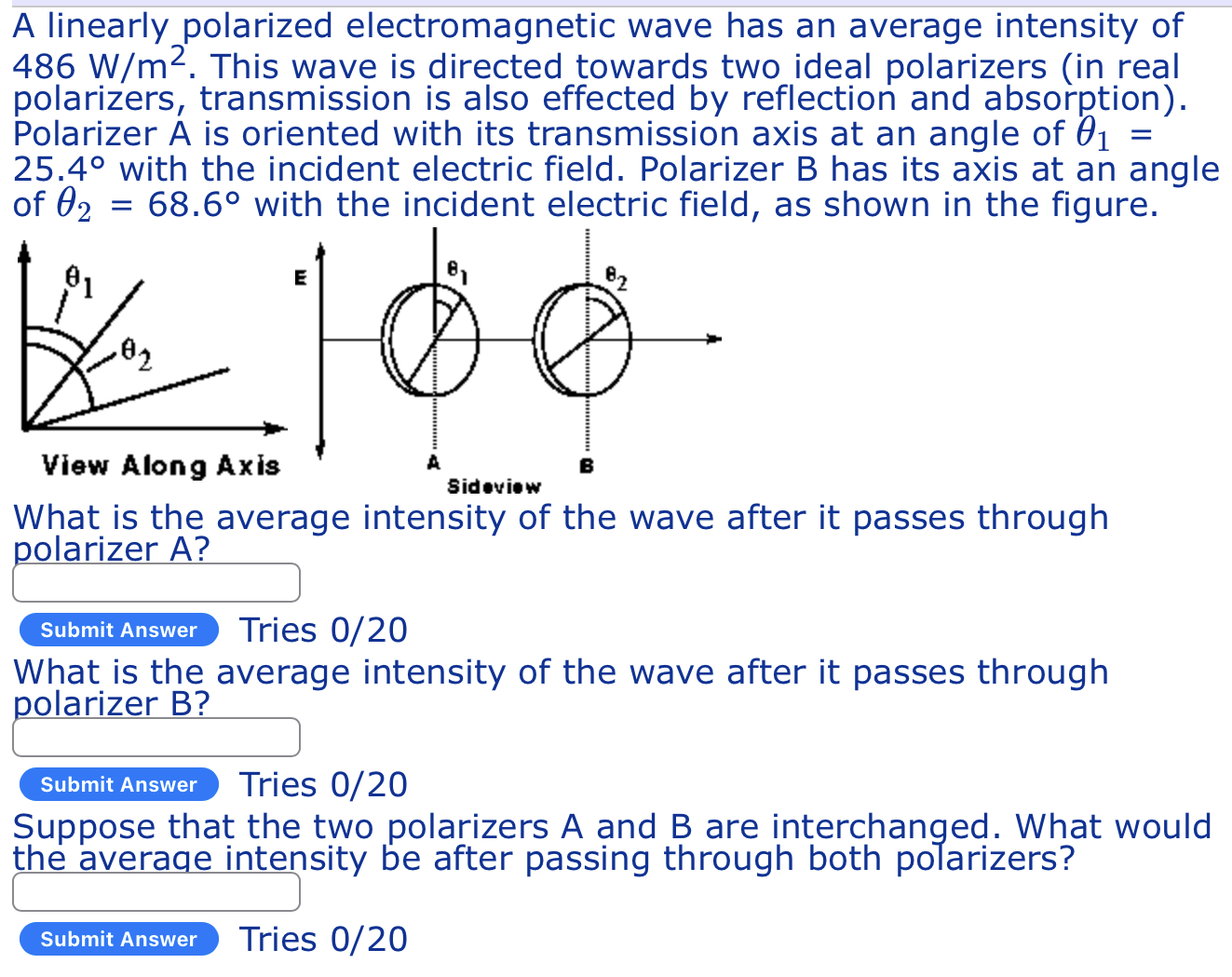 Solved A linearly polarized electromagnetic wave has an | Chegg.com