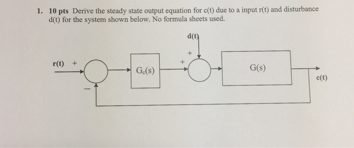 Solved 10 pts Derive the steady state output equation for | Chegg.com