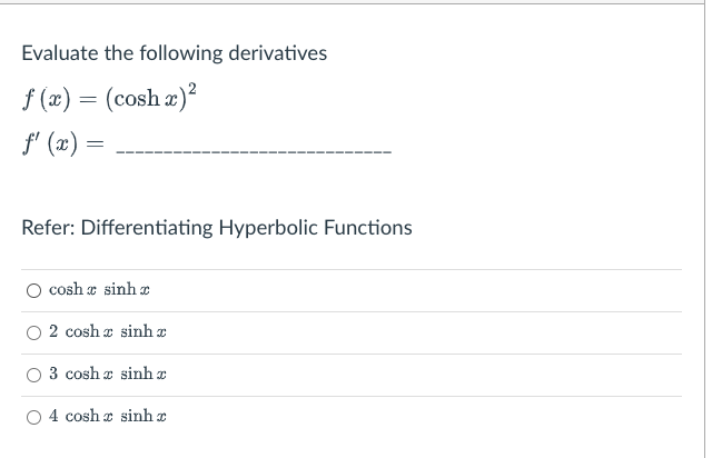 Solved Evaluate the following derivatives | Chegg.com