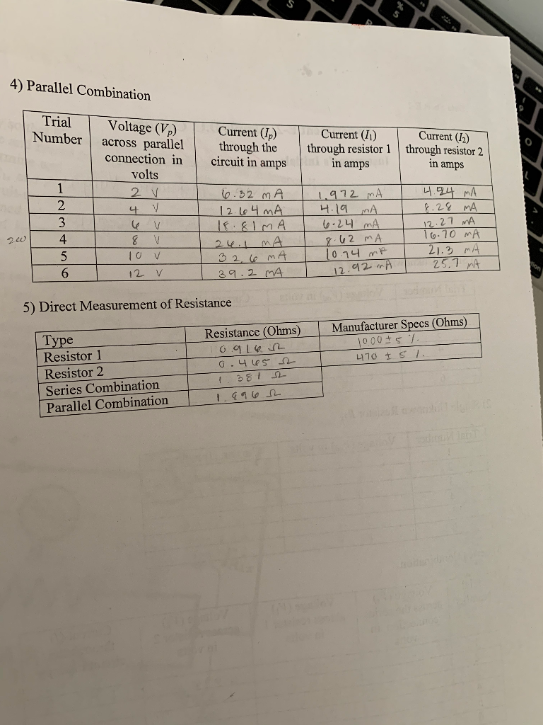 Solved Trial Number | Voltage (Vcd) in volts 2 V 4 v 2om | Chegg.com
