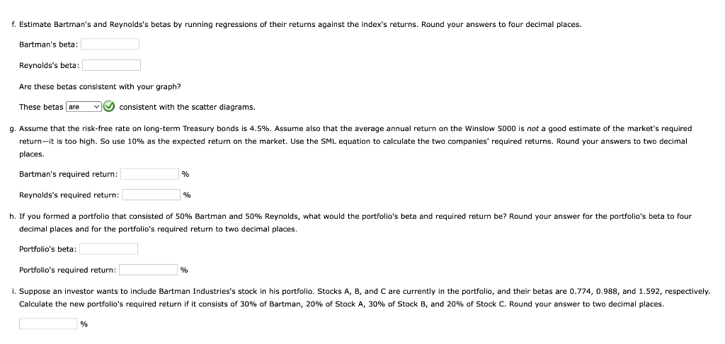 include dividends.f. Estimate Bartman's and | Chegg.com